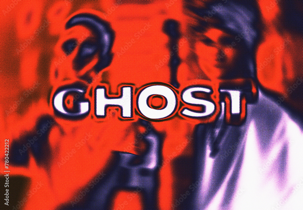 Ghost Phantom Photo Effect Paper Texture Template Mockup Overlay Style ...