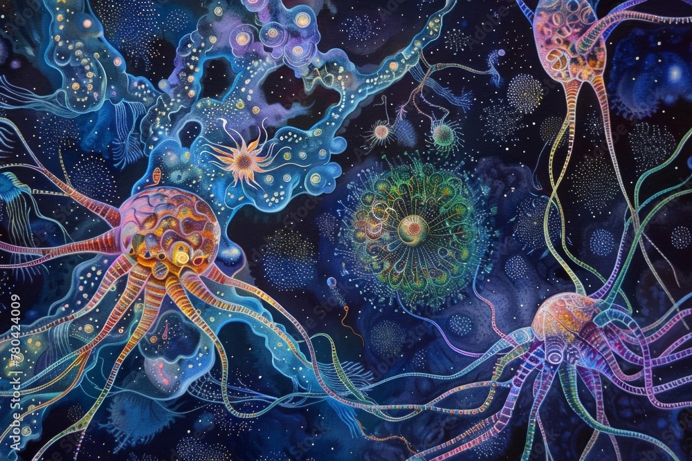 Protozoa under a microscope Their complex cilia and flagella propel ...