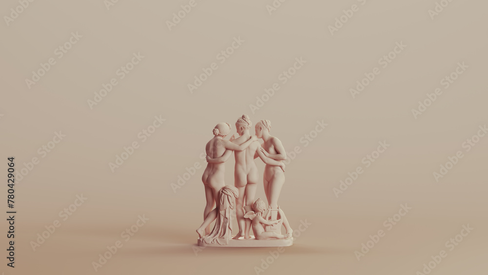 The three graces daughters of Zeus, sculpture statue neutral ...