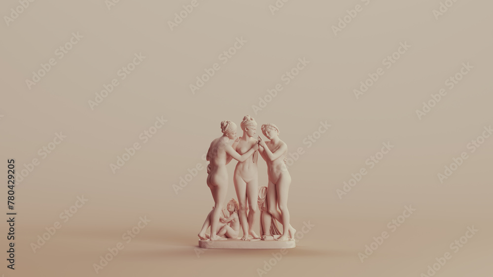The three graces daughters of Zeus, sculpture statue neutral ...
