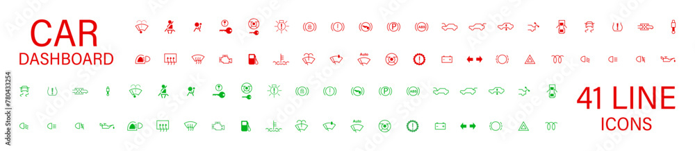 Car dashboard warning lights. icons set. Comprehensive Guide To ...