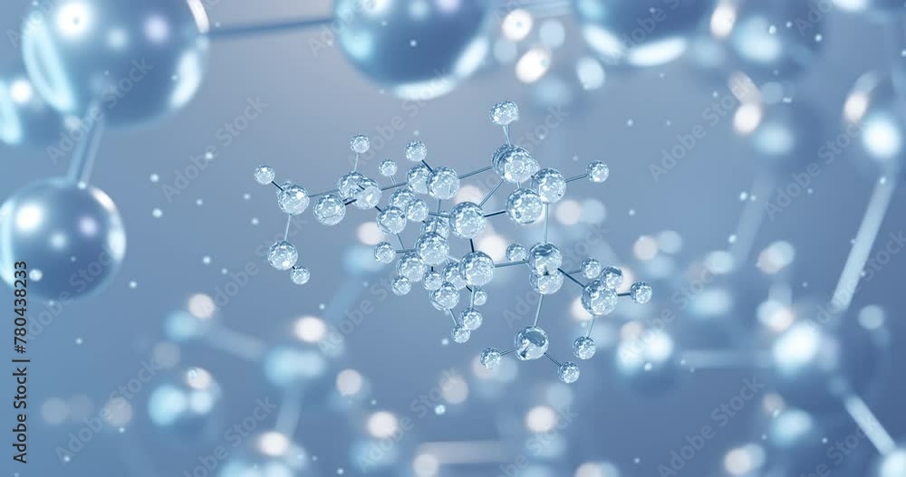 Oxitropium bromide, rotating 3D model of anticholinergic, seamless ...