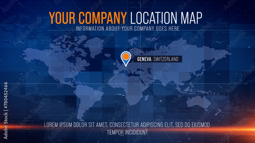 Editable Corporate World Map Stock Template | Adobe Stock