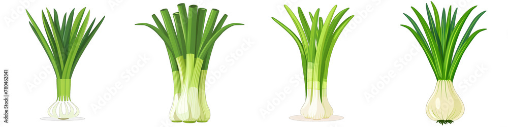 Leeks 2d Icon In Water Colour Hyperrealistic Highly Detailed Isolated ...