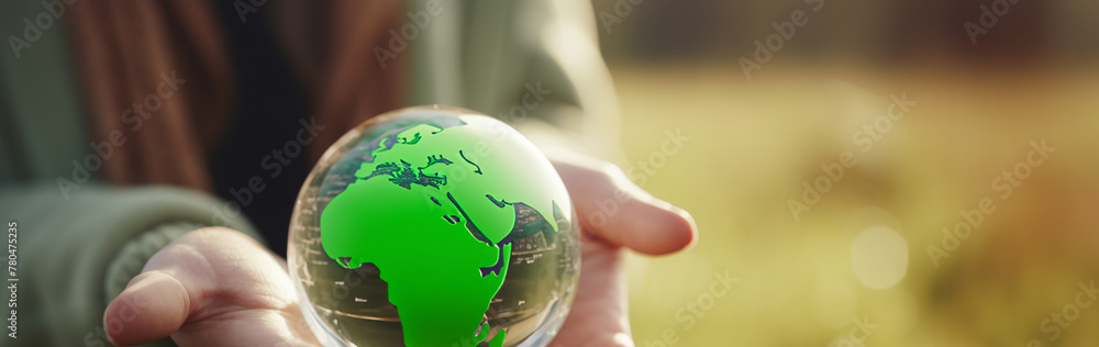 Woman hand holding earth, save planet, earth day, sustainable living ...