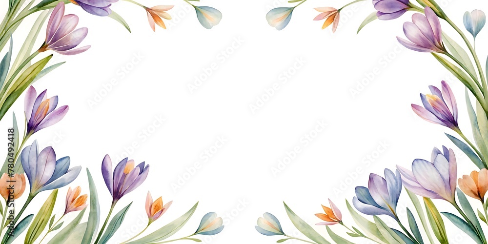Minimalist Spring Flowers Border With Copy space , Spring Flowers Frame ...