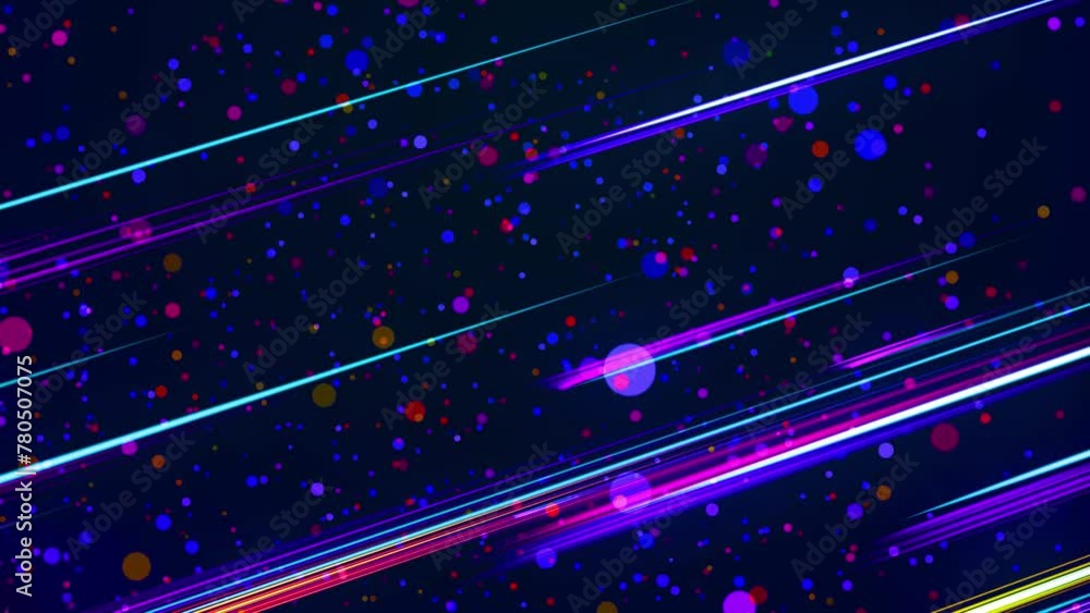 Light streaks or multicolor light trails. Flow of lines form wall. 3d ...