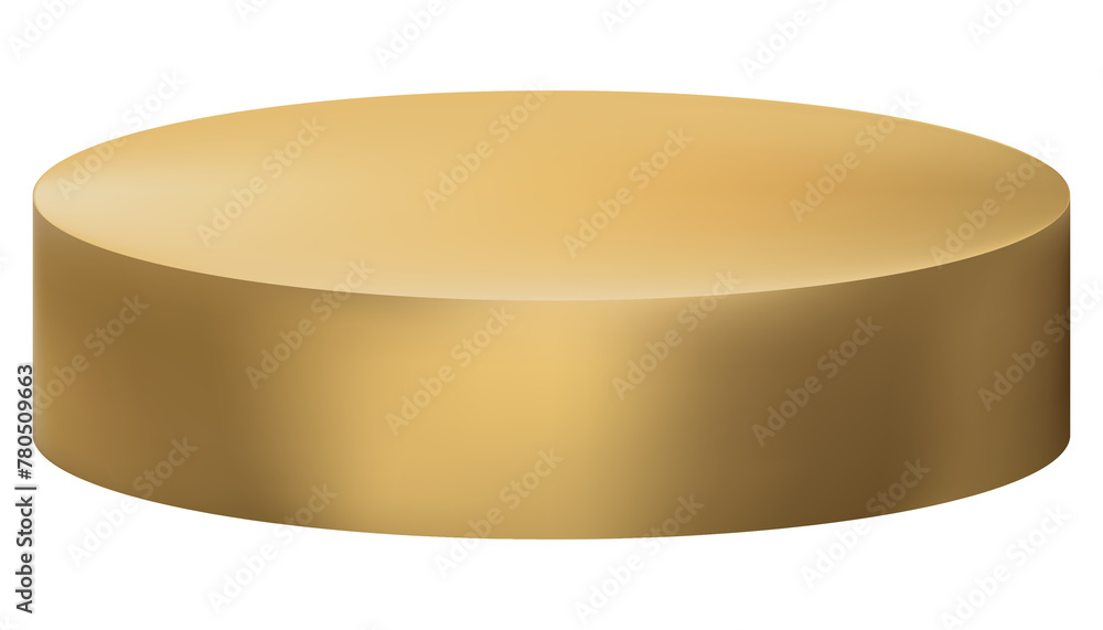 Gold podium isolated on white background,illustation Golden 3d stage ...