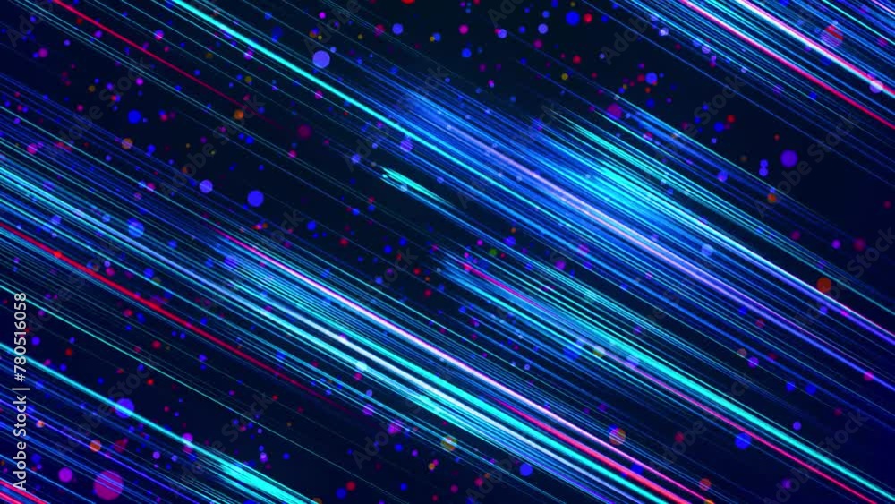 Light streaks or multicolor light trails. Flow of lines form wall. 3d ...