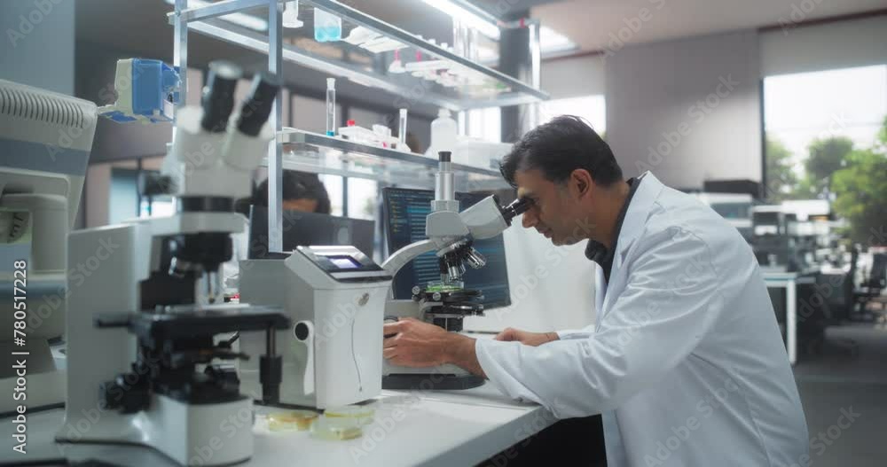 Genetic Research and Development Laboratory: Adult Scientist Working on ...