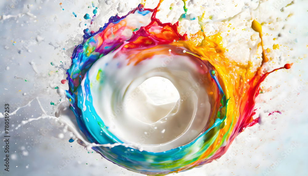 Visual Representation of Liquid Colors Colliding and Blending to Create ...