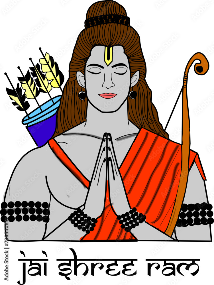 Hindu Lord Shree Ram Vector Image Stock Vector | Adobe Stock