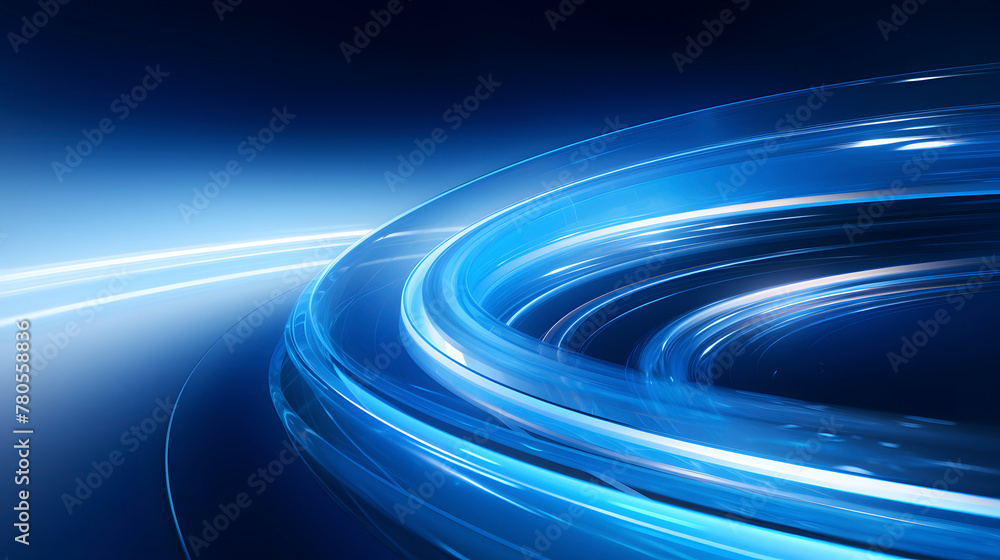 Digital blue glowing vortex lines waves abstract graphic poster web ...