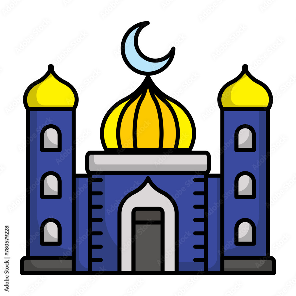 Nikah in mosque concept, Islamic Religious Community Center facade ...