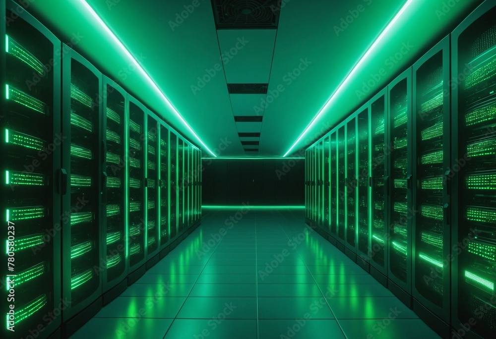 Futuristic server room design with advanced server racks for optimal ...
