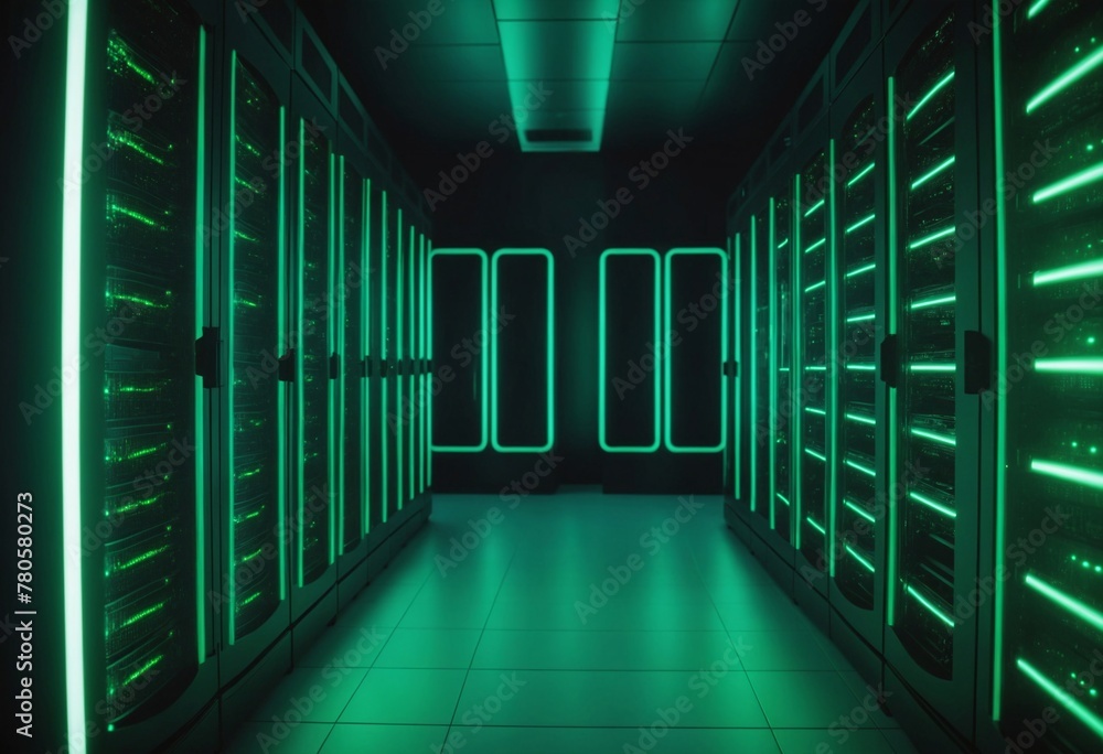 Futuristic server room design with advanced server racks for optimal ...