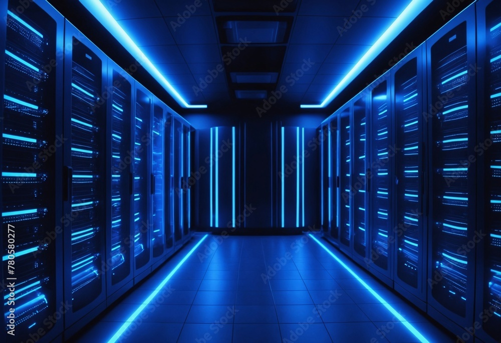 Futuristic server room design with advanced server racks for optimal ...