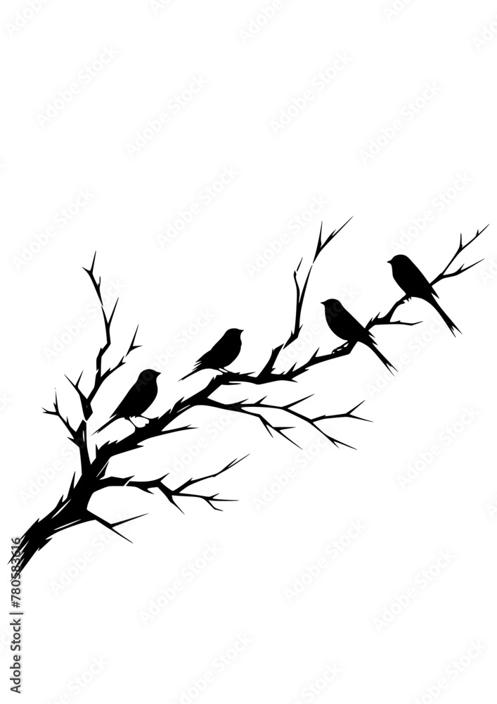 Birds on Branches SVG, Birds Svg, Bird on Tree Svg, Flock of Birds Svg ...