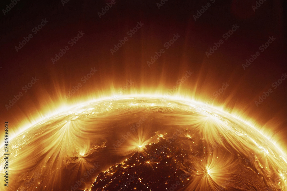Flashes, storms on the Sun in space. Solar flares is a sudden flash of ...