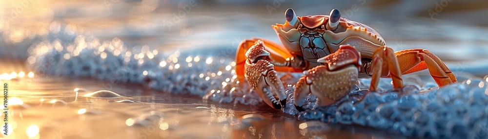 Animated crab clipart, scuttling along the shoreline, a lively addition ...