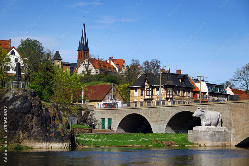 Halle, Germany - April 6, 2024: Giebichensteinbruecke, a bridge across ...