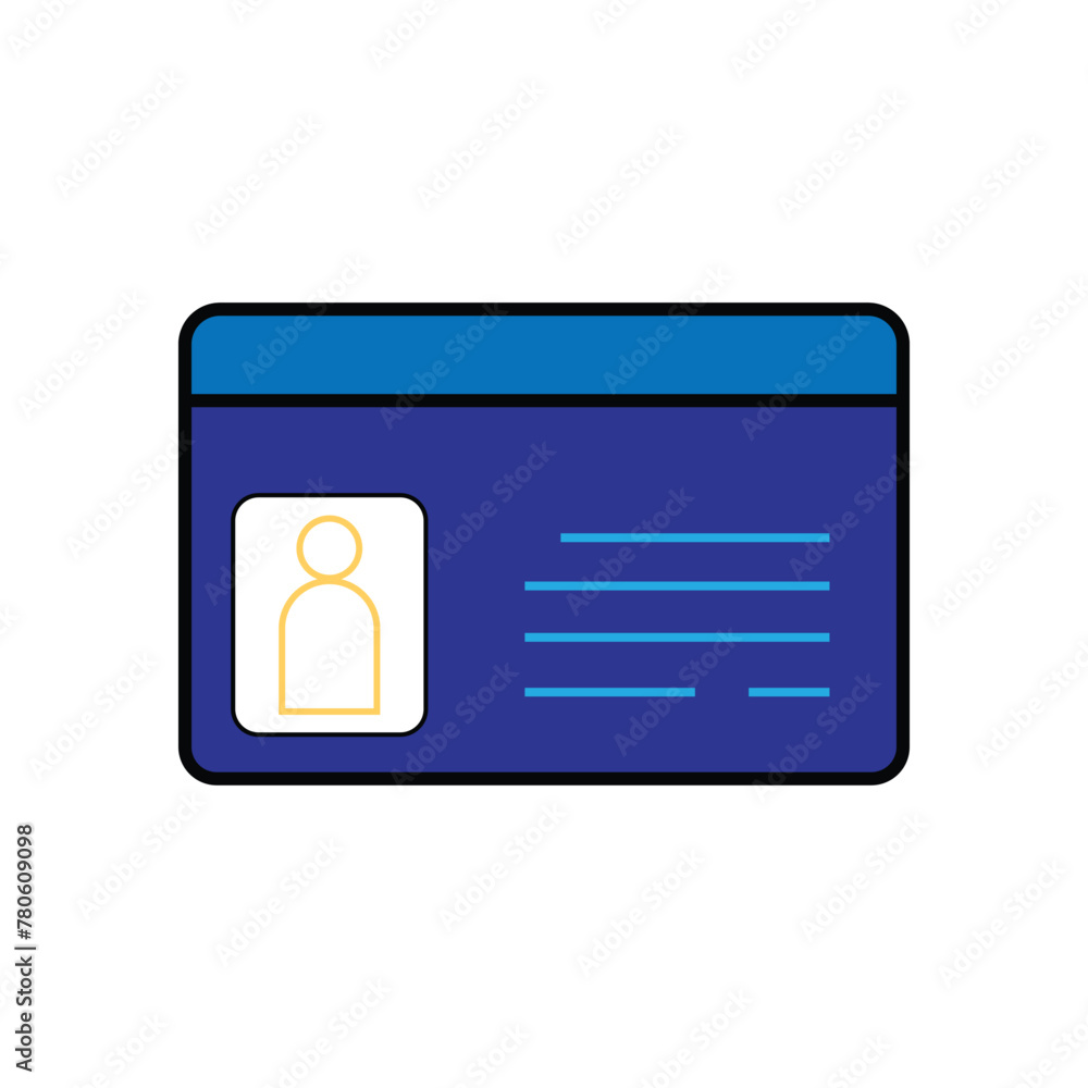 Student Id Card Icon. License icon vector. ID card icon. driver license ...