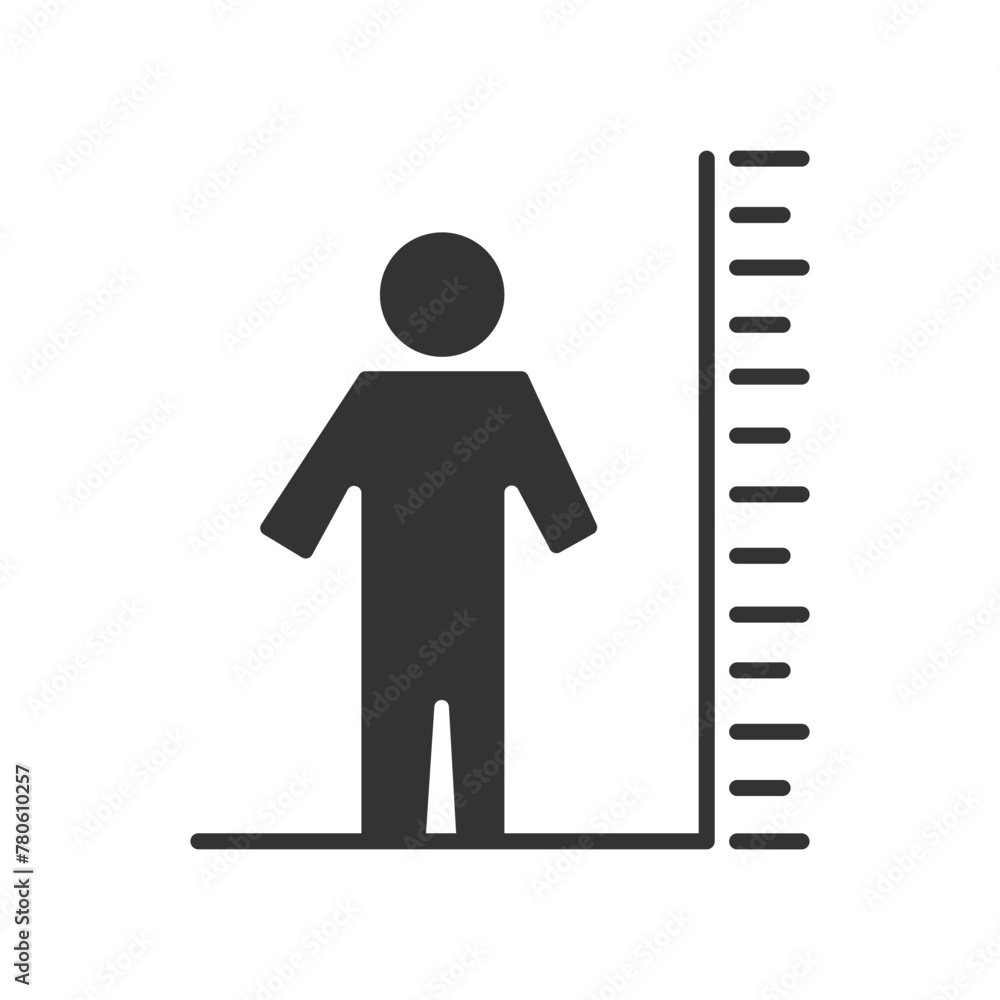 Man tall scale icon. Vector Illustration height symbol. Tall person ...