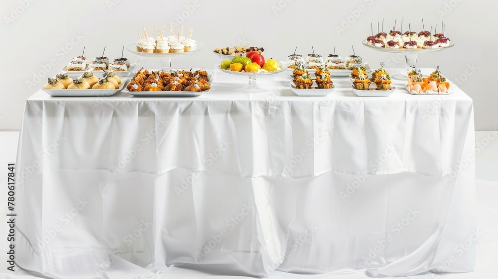 Elegant Banquet Table Setup with Assorted Gourmet Appetizers Stock ...