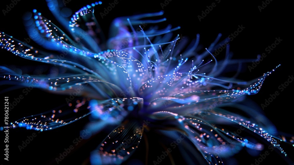 Abstract background with fiber optic cables, creating an eyecatching ...