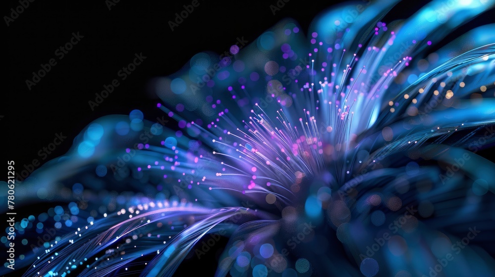 Abstract background with fiber optic cables, creating an eyecatching ...