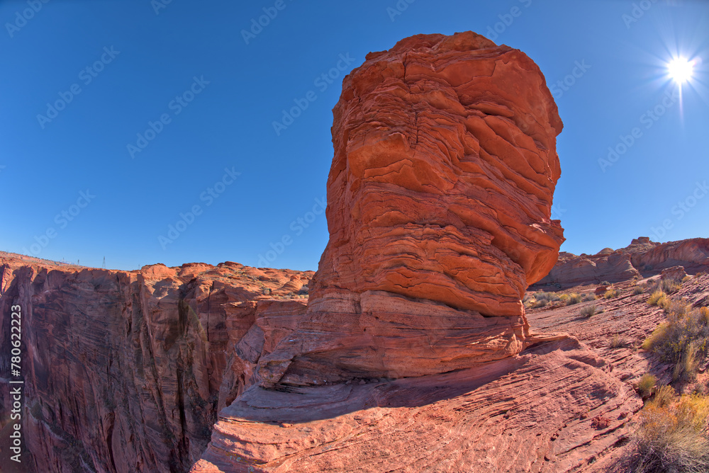 Sandstone hoodoo formation north of the Horseshoe Bend Overlook along ...