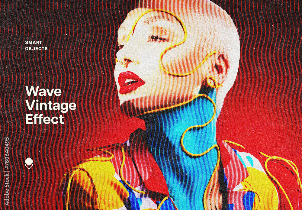 Vintage Risograph Photo Effect Mockup Stock Template | Adobe Stock