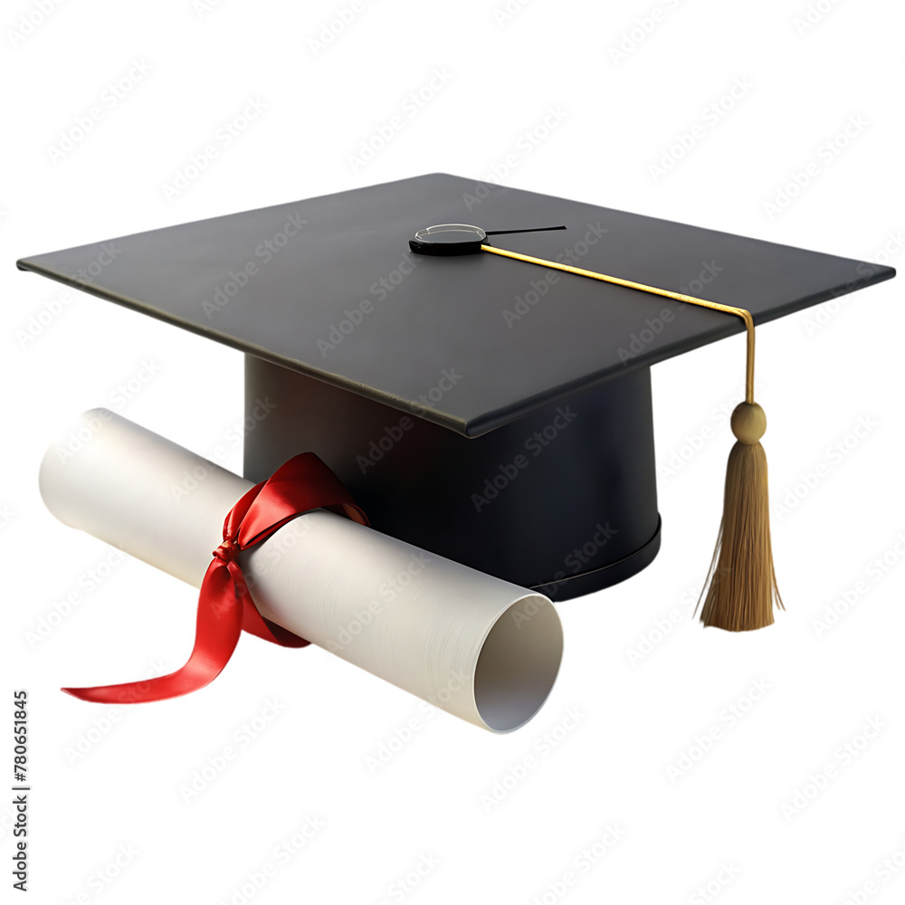 graduation cap with diploma certificate Stock Illustration | Adobe Stock