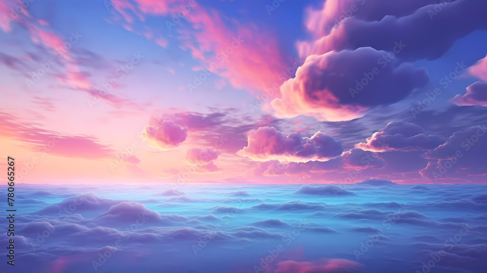 Colorful pastel sky after the sunset. Generative ai design concept art ...