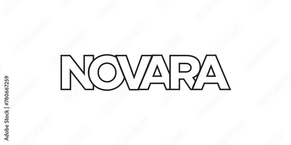 Novara in the Italia emblem. The design features a geometric style ...