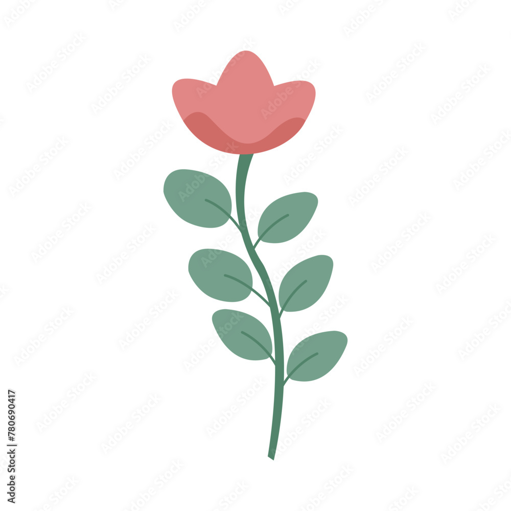 Flowers isolated on transparent background. Flowers in modern simple ...