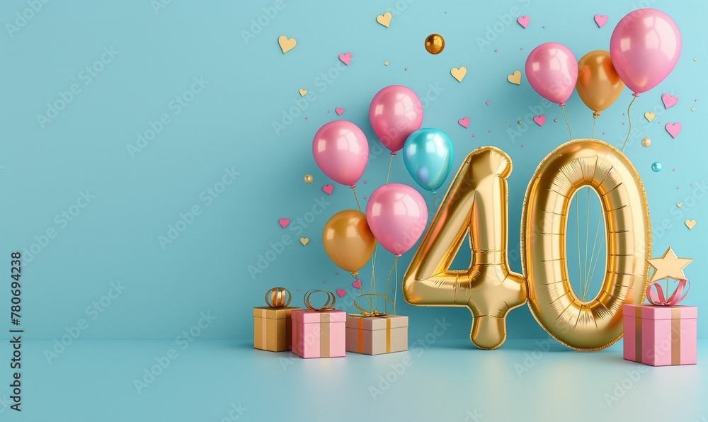 Happy birthday 40th images Stock Illustration | Adobe Stock