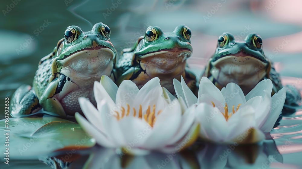 Frogs in a synchronized swimming performance, complete with water ...
