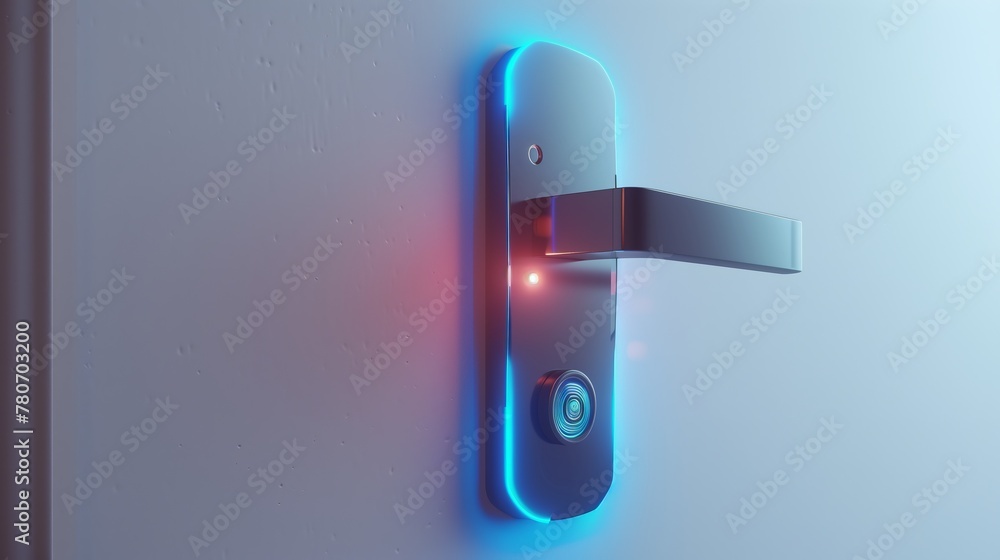 Modern electronic door handle with fingerprint password. Advanced smart ...