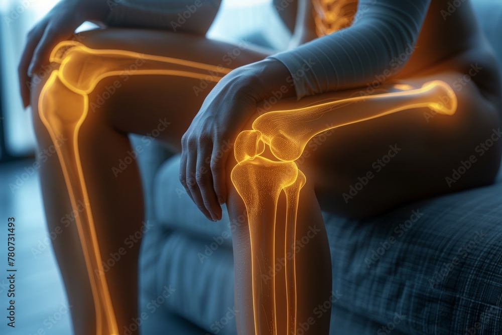 Visual representation of knee joint problems: fractures, inflammation ...
