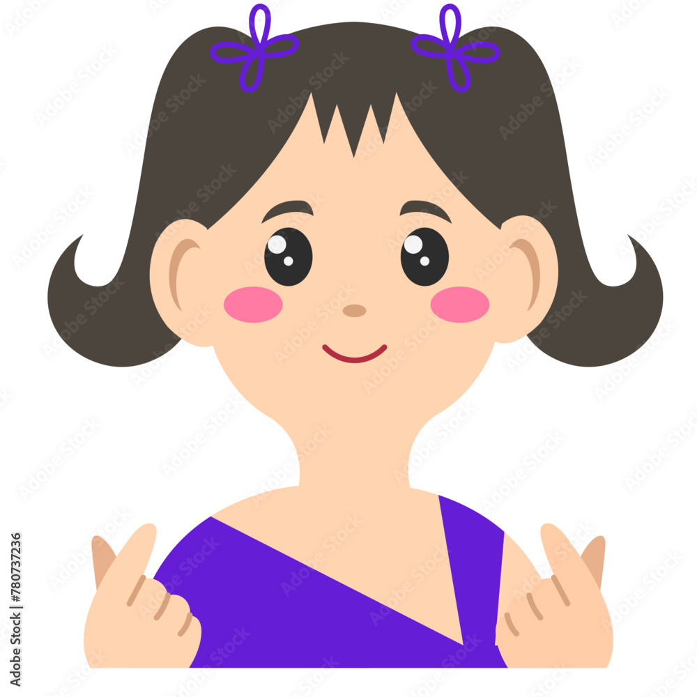 Kpop idol cartoon, Saranghae hand. Vector facial expressions. Digital ...