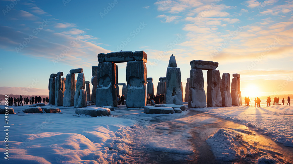 A Glorious Winter Solstice Sunrise at Stonehenge Where The Sun is Still ...