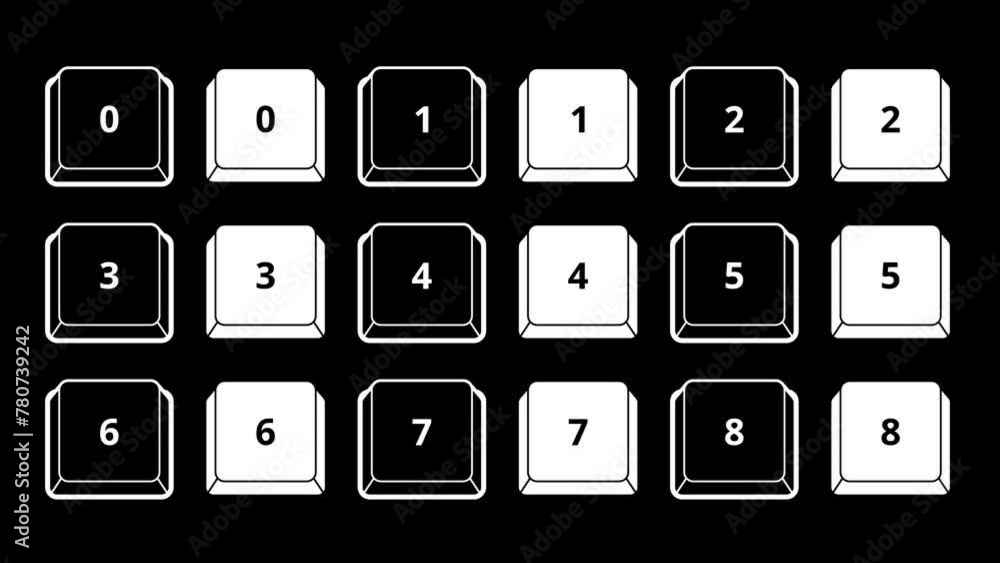 Vidéo Stock Number and symbol letters on keyboard buttons motion ...
