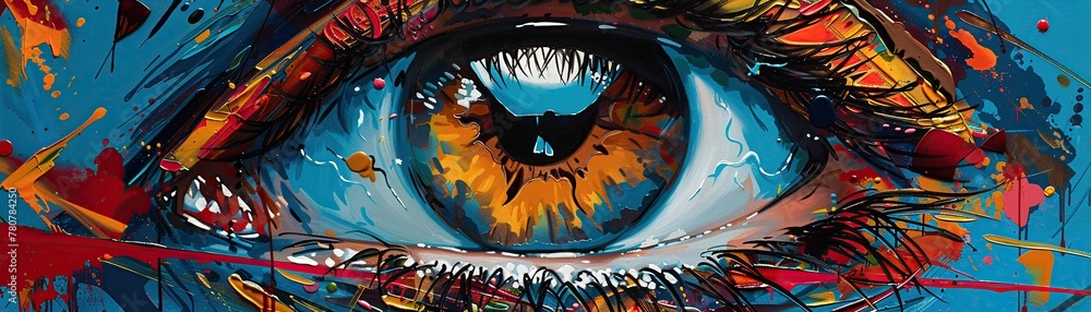 Highlight the provocative essence of political art through a high-angle ...