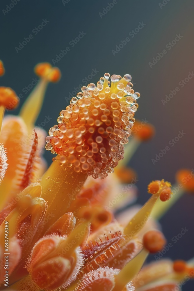 Macro photography of pollen grains, capturing the variety and ...
