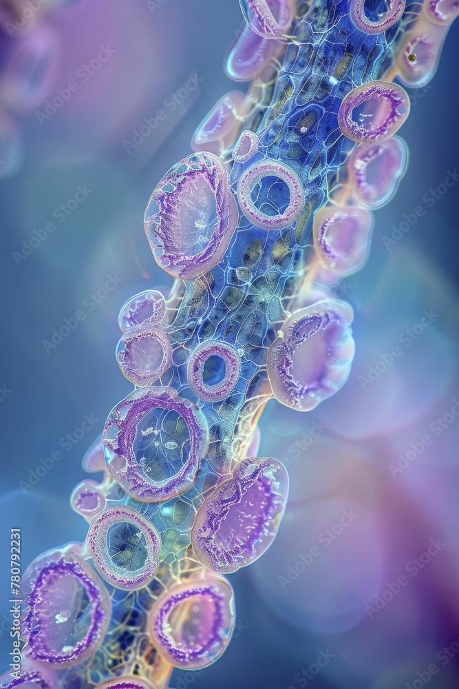 Macro photography of the cellular structure of a plant stem, revealing ...