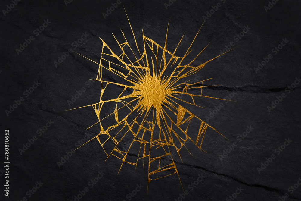 Realistic set of shiny golden blots and scratch card effects grunge ...