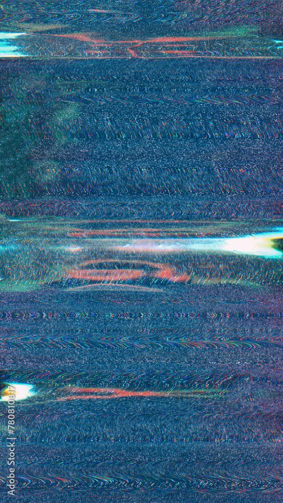 Digital noise. Analog glitch. Blue red green static distortion glass display wave grain pattern ...