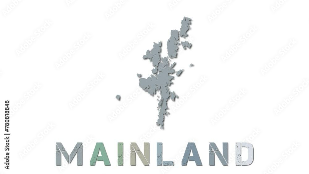 Mainland map with paper regions. Animated island map growing from ...