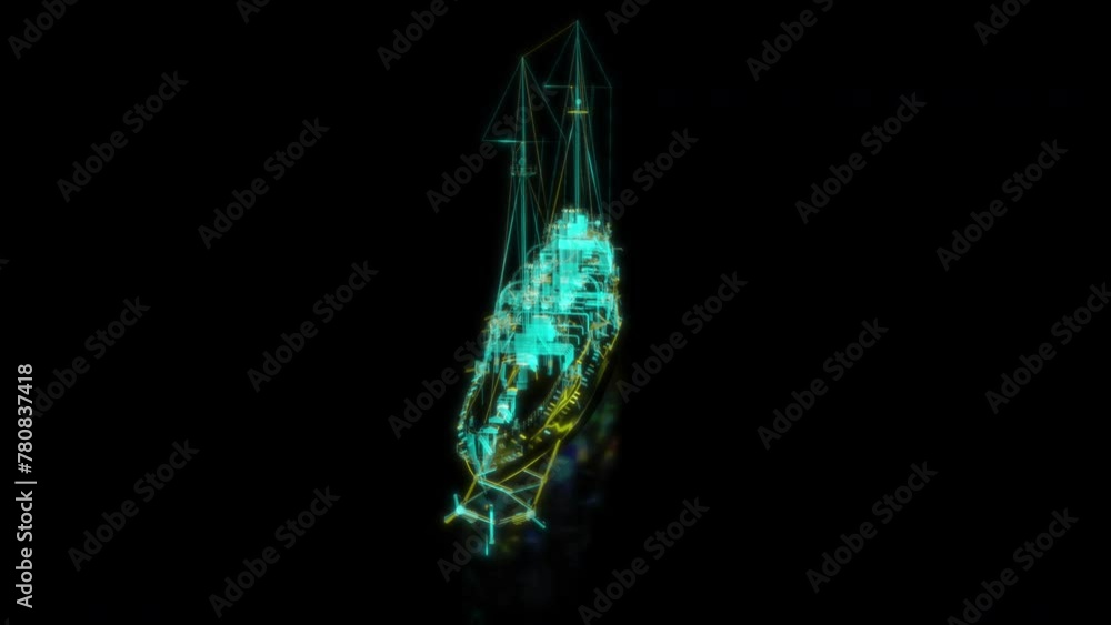 Rendering 3D animation, VISUAL EFFECTS oceanic patrol ships Model on a ...